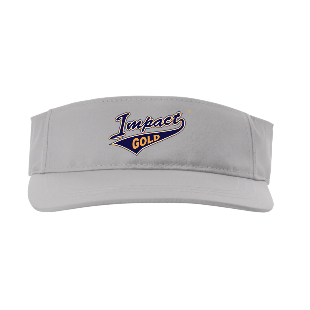 LIGHT GREY ADJUSTABLE PERFORMANCE VISOR – IMPACT GOLD FASTPITCH STORE